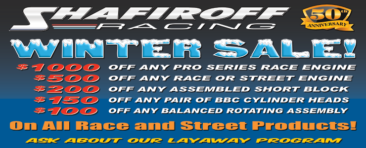 Shafiroff Chevy, Ford, and LS Drag Race and Pump Gas Engines